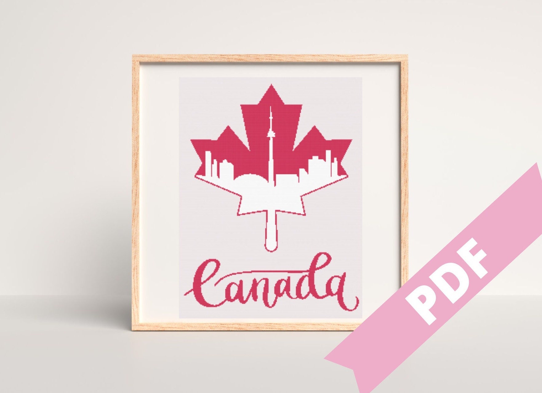 Canada Cross Stitch Pattern, Maple Leaf Stitch Pattern, Toronto Cross ...