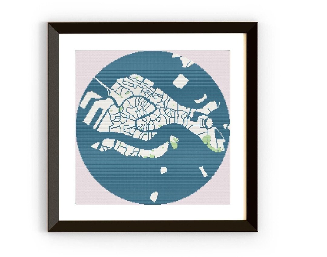 Venice Map Cross Stitch Pattern, Venice Gift, Venice Cross Stitch ...