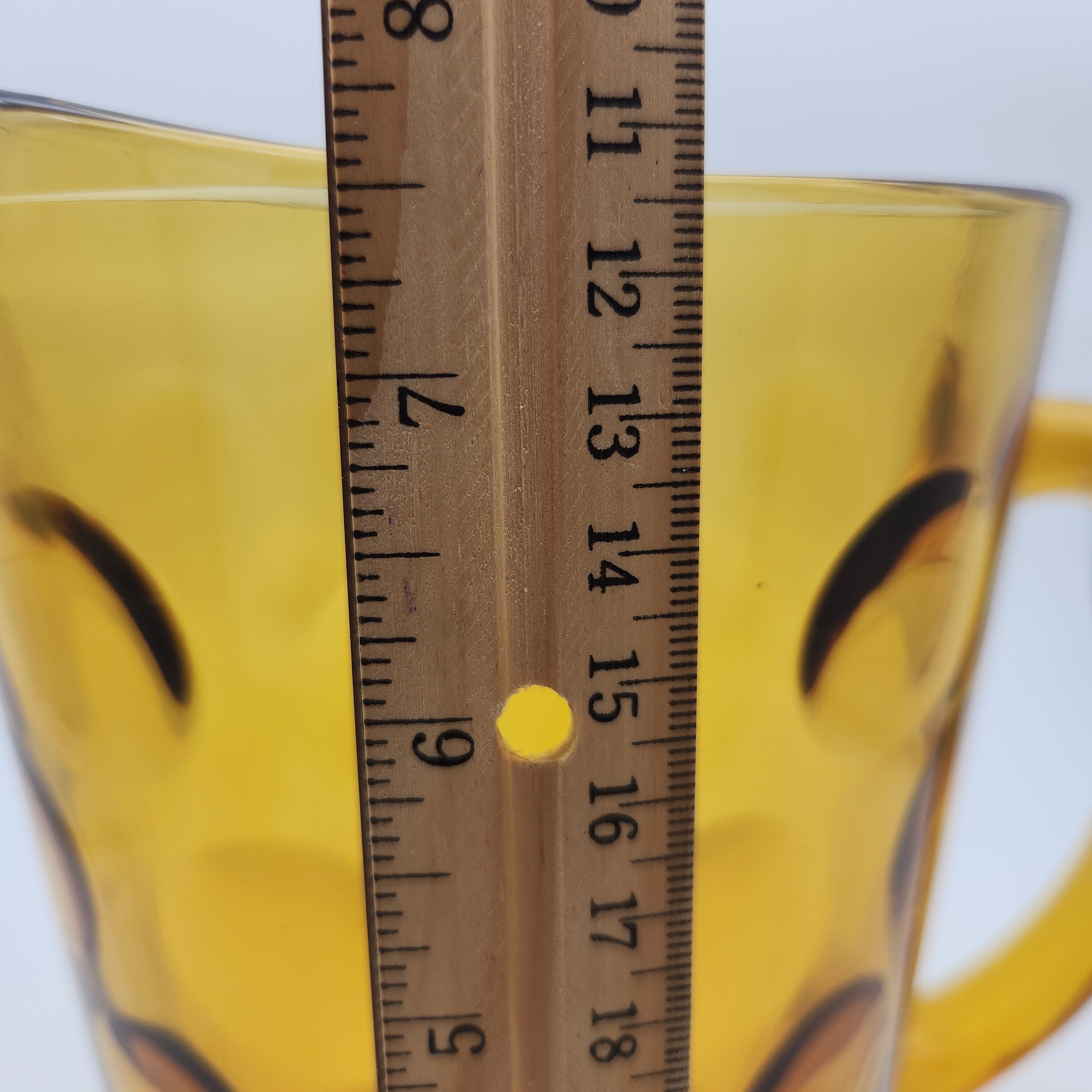 Hazel Atlas El Dorado Amber Glass Optic Coin Dot Pitcher Barware ...