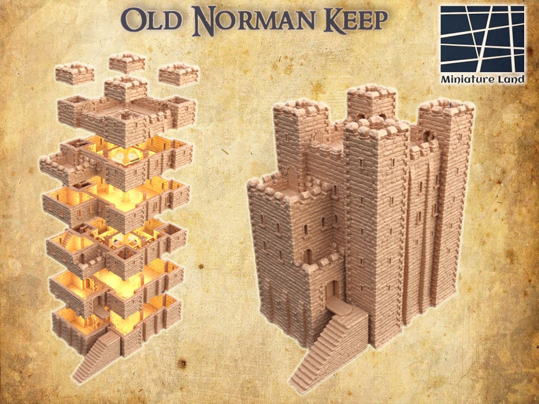 Old Norman Keep / 28mm Scale / Miniatureland / Terrain / Dnd / Tabletop ...
