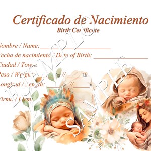 Certificado de nacimiento, Certificado reborn, Recuerdo bebé, Recién nacido, Descarga imprimible ...