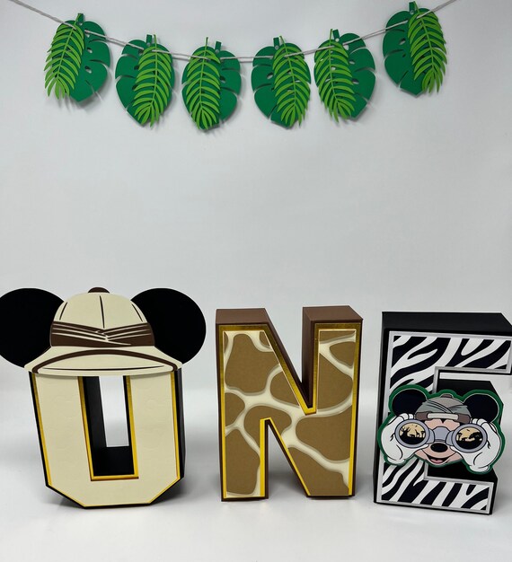 Mouse Safari 3D Letters Safari Theme Party Props Safari - Etsy