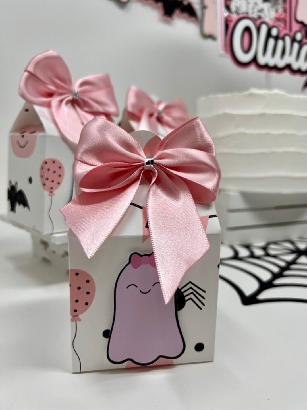 Pink Halloween | Halloween Party Favor Boxes| Cute Ghost Favor| Girl ...