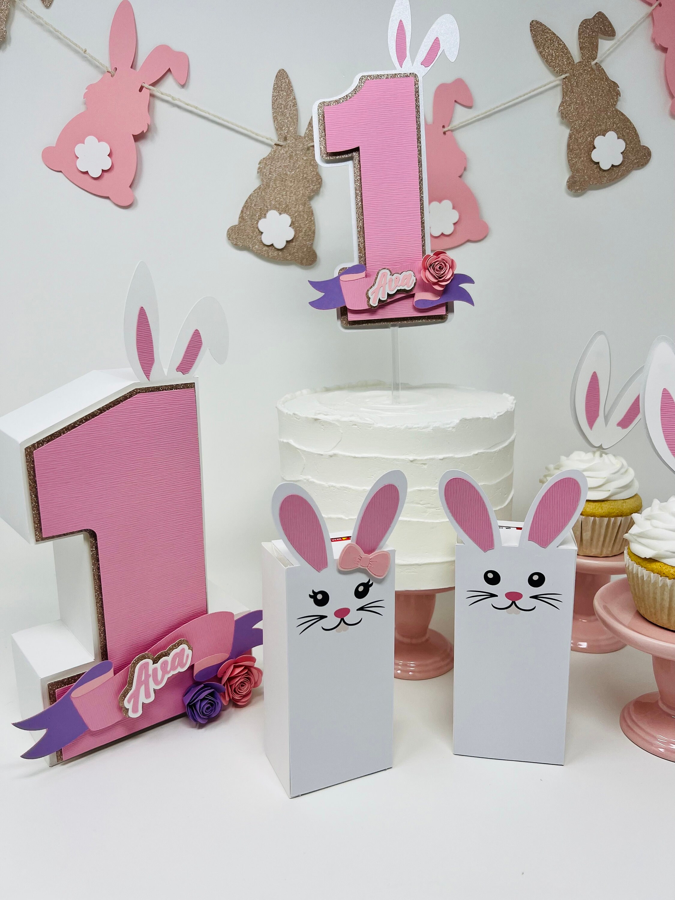 Bunny Juice Box Holders Some Bunny is One Easter Party - Etsy