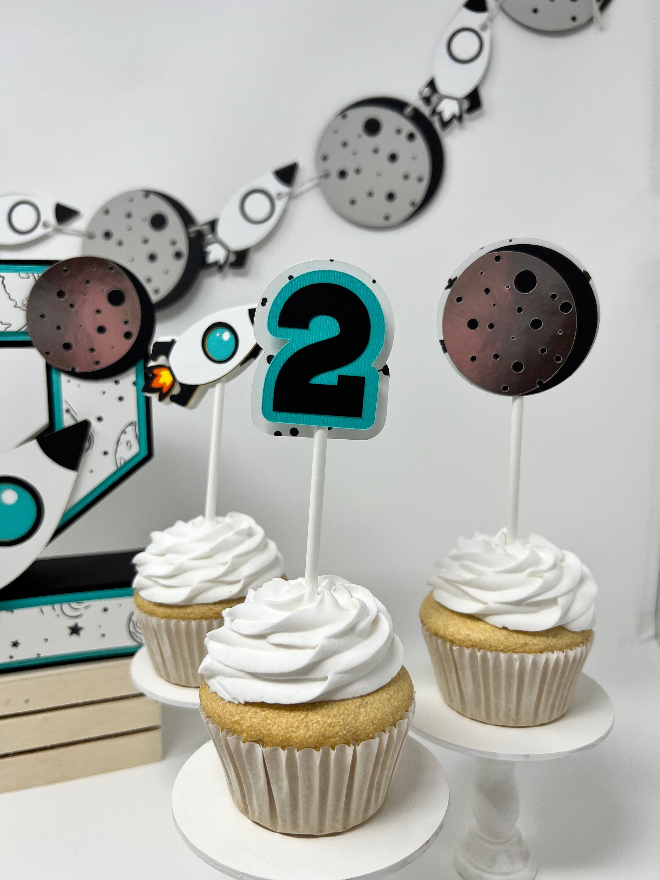 Two the Moon Theme Party Two the Moon Cupcake Topper Two the - Etsy