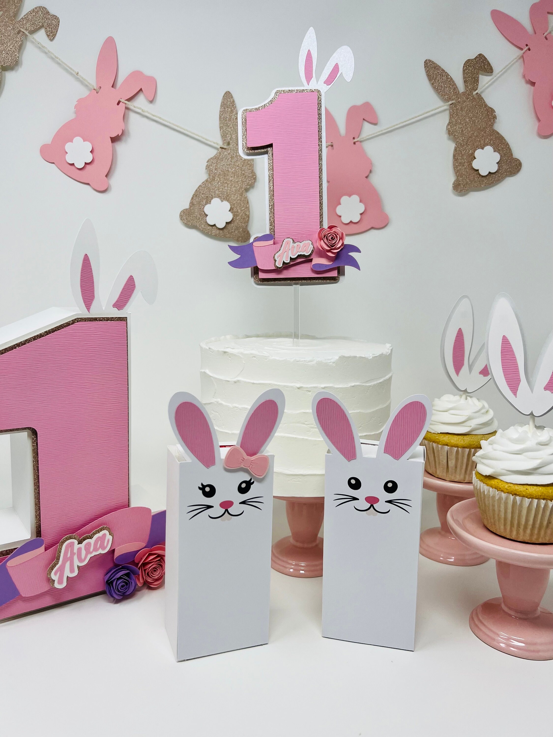Bunny Juice Box Holders Some Bunny is One Easter Party - Etsy