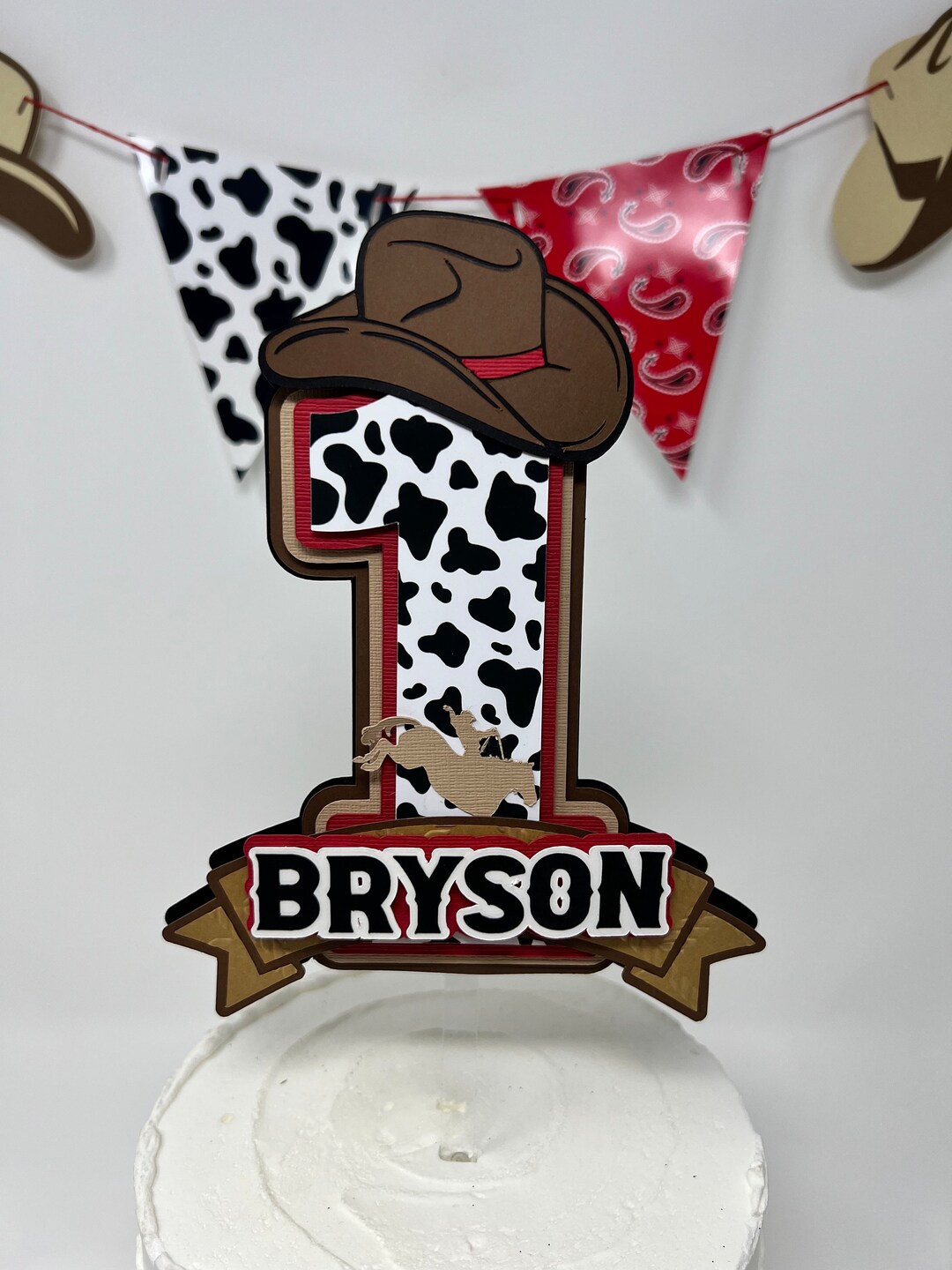 Cowboy First Rodeo Cake Topper: Custom Birthday Party Decor - Etsy