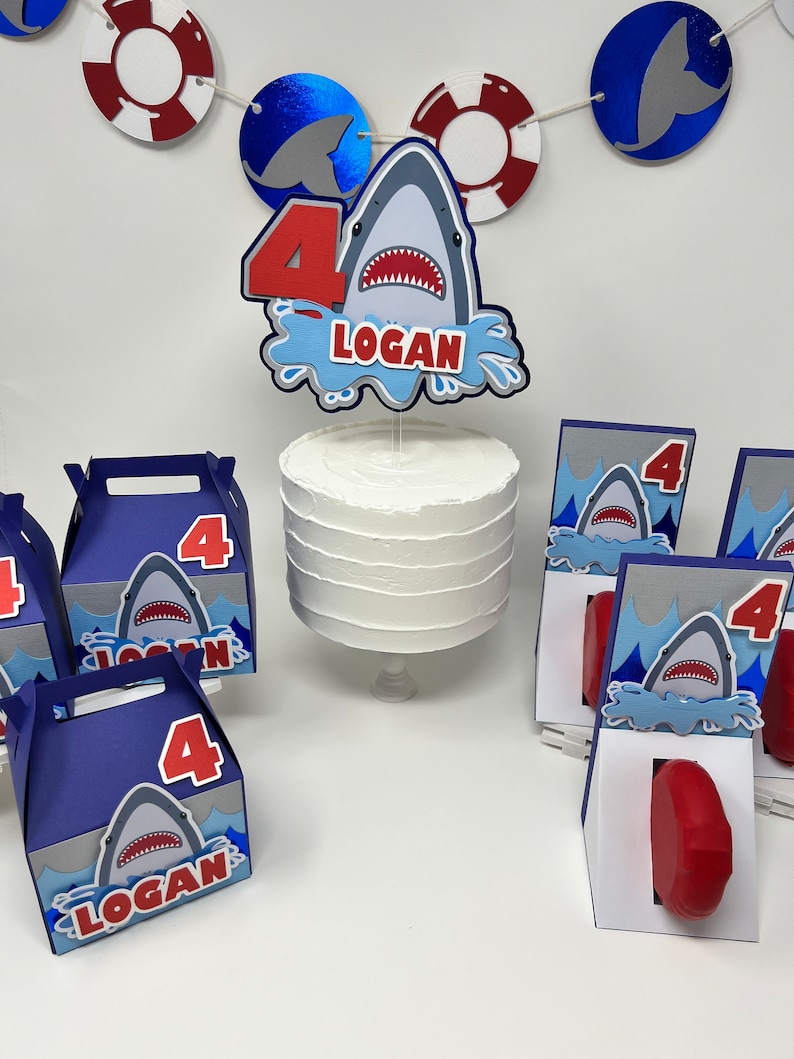 Jawsome Birthday Shark Cake Topper Shark Party Favor - Etsy