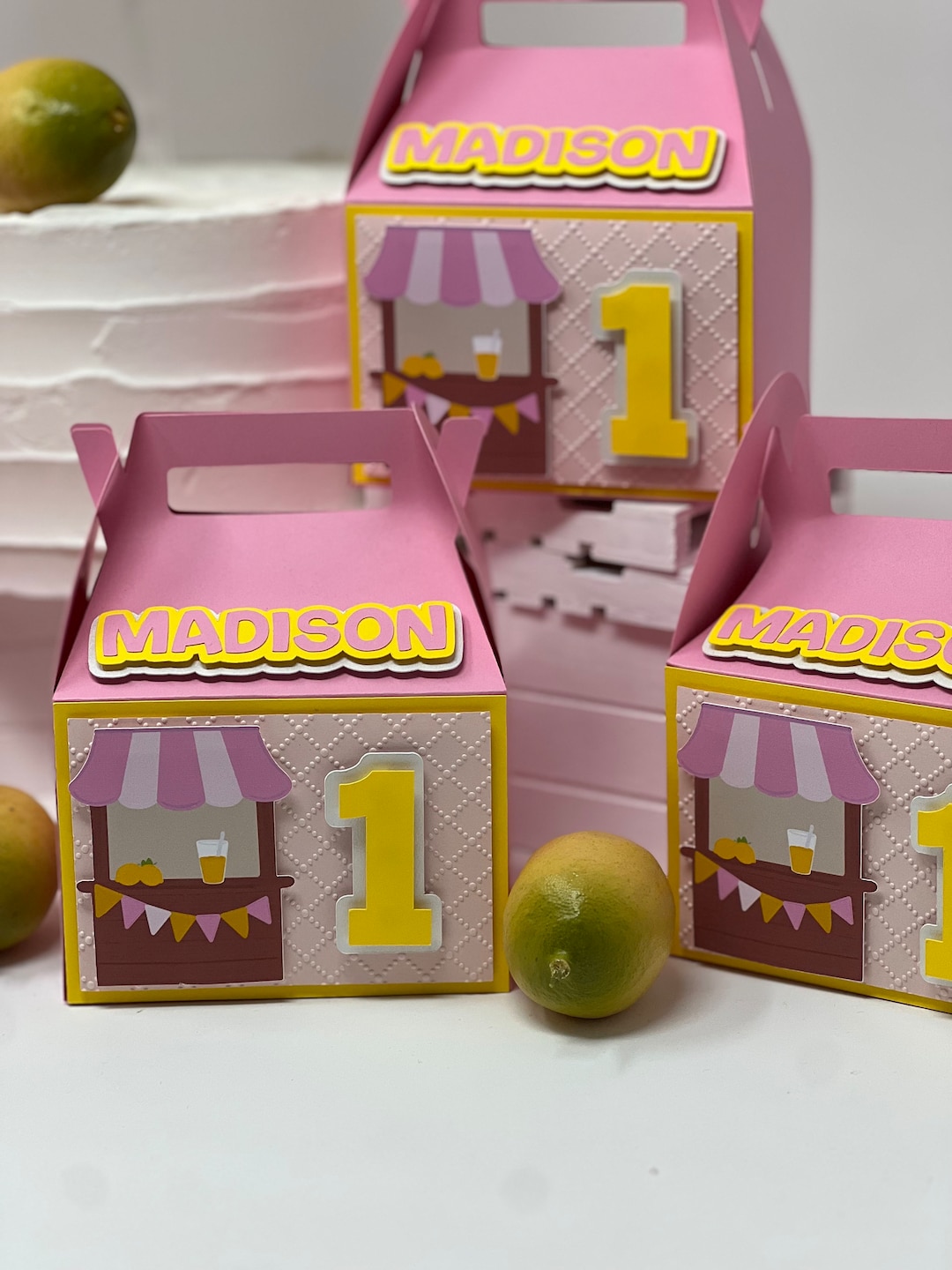 Pink Lemonade Treat Boxes: 1st Birthday Party Favors, Set of 6 - Etsy