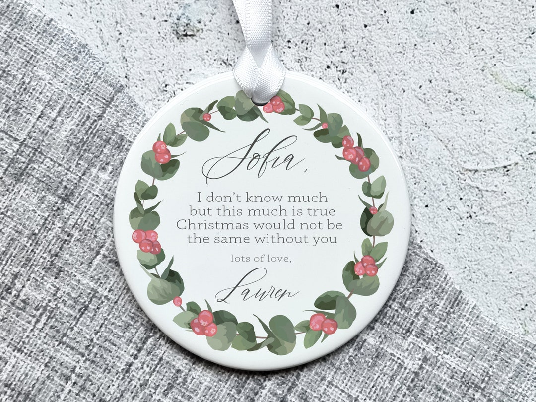 Personalised Christmas Poem Ceramic Ornament, Gift for Loved Ones ...