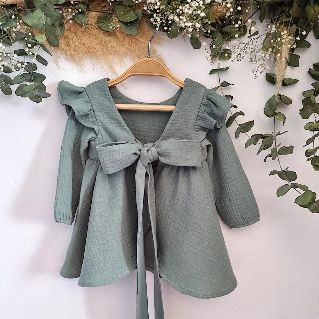 Green Boho Flower Girl Flower Girl Dress, Photo Child Dress, Children's ...