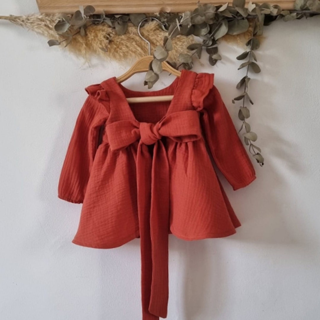 Terracotta Boho Flower Girl Flower Girl Dress, Photo Child Dress ...