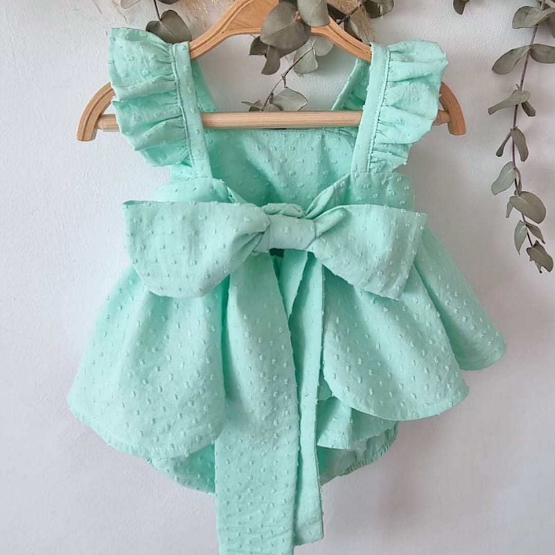 Dress for Baby Girl Green, Baby Clothes Ruffled Dress for Girls, Light ...