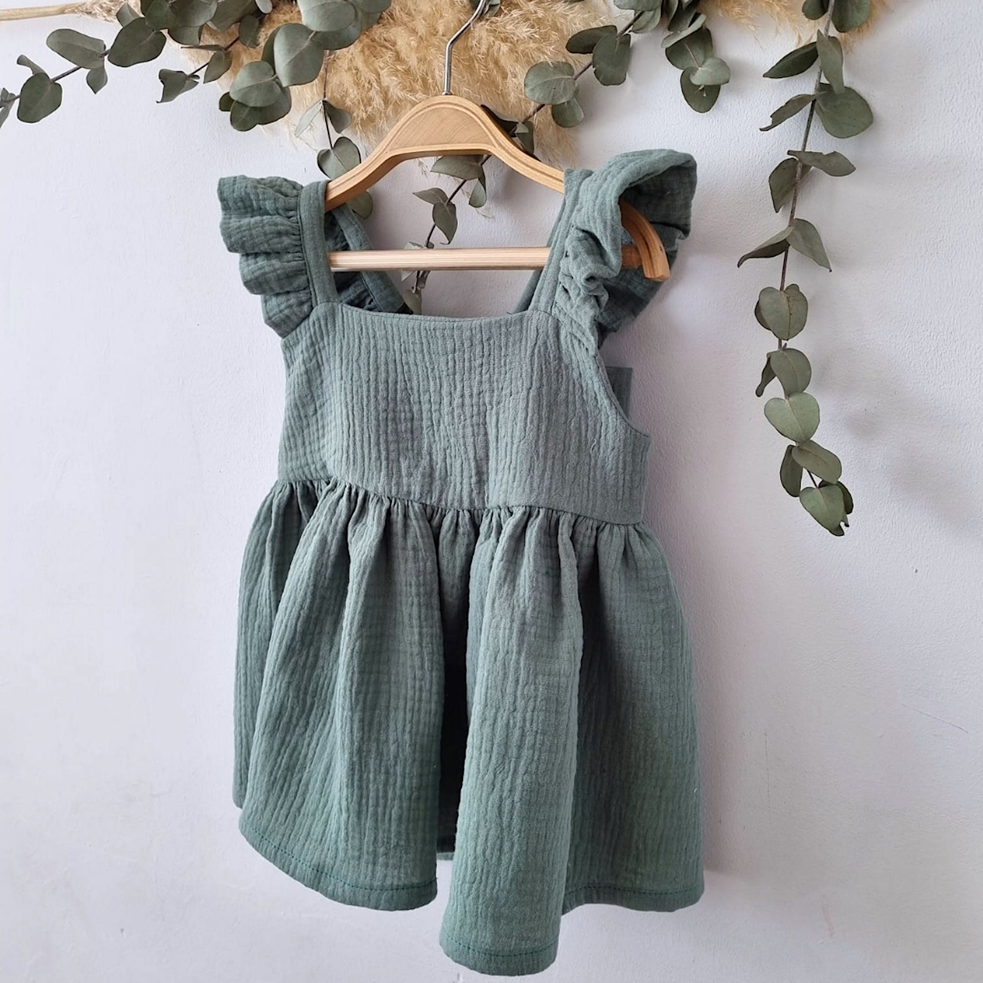 Sage Green Flower Girl Dress, Organic Baby Clothes, Occasion Toddler ...