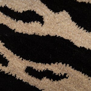 Brand New Hand Tufted Modern Style Woolen Area Rug Zebra Beige & Black ...