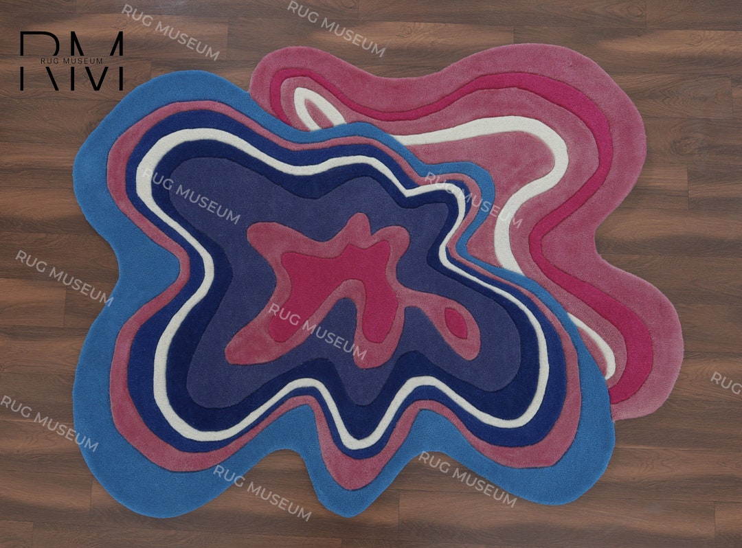 Amoeba Shaped Rug Hand Tufted Modern Style Woolen Area Rugs & Carpet ...