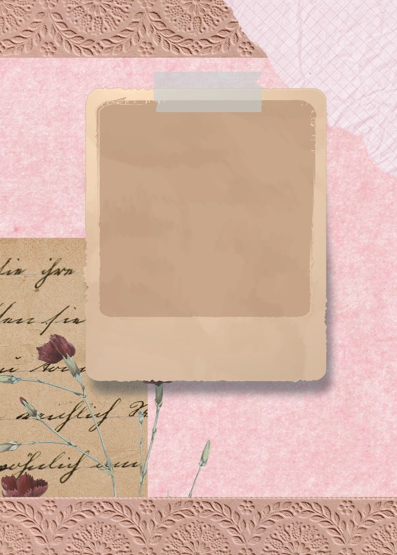 Vintage Pink Junk Journal Backgrounds Digital File 1 - Etsy