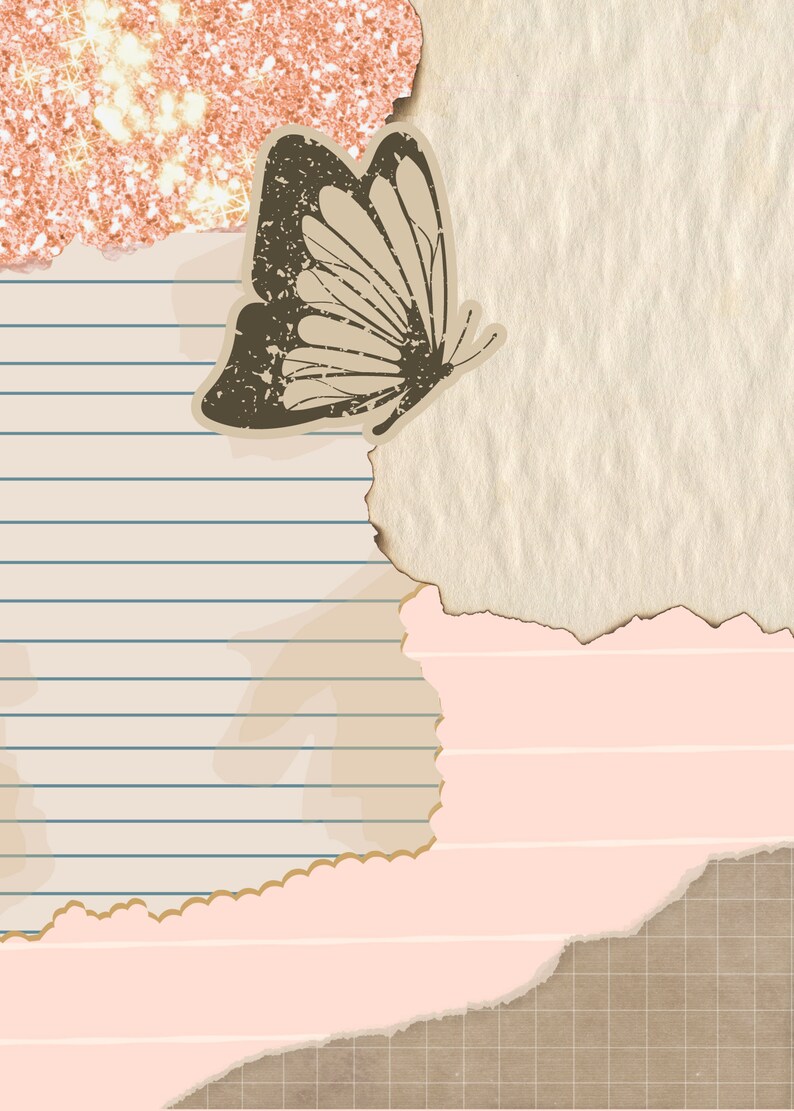 Vintage Pink Junk Journal Backgrounds Digital File 1 - Etsy