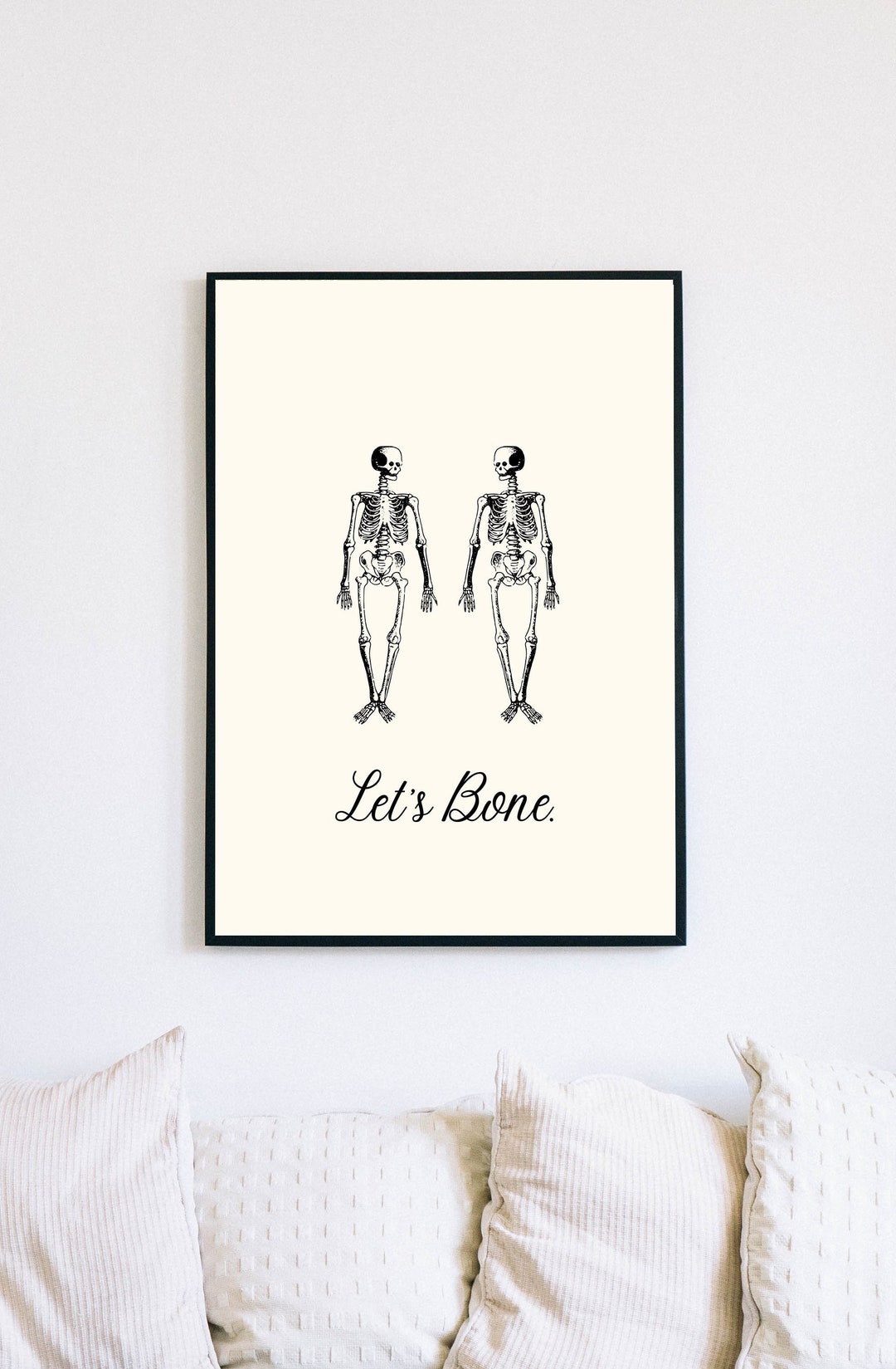 Let's Bone: Funny Halloween Art Print Wall Decor Festive Print - Etsy