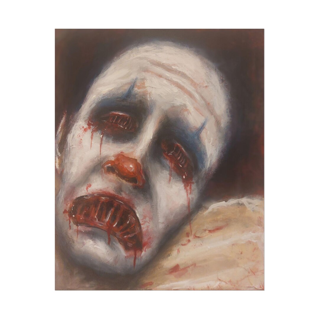 Chilling Clown Art Print, Disturbing Clown Wall Decor, Creepy Poster ...