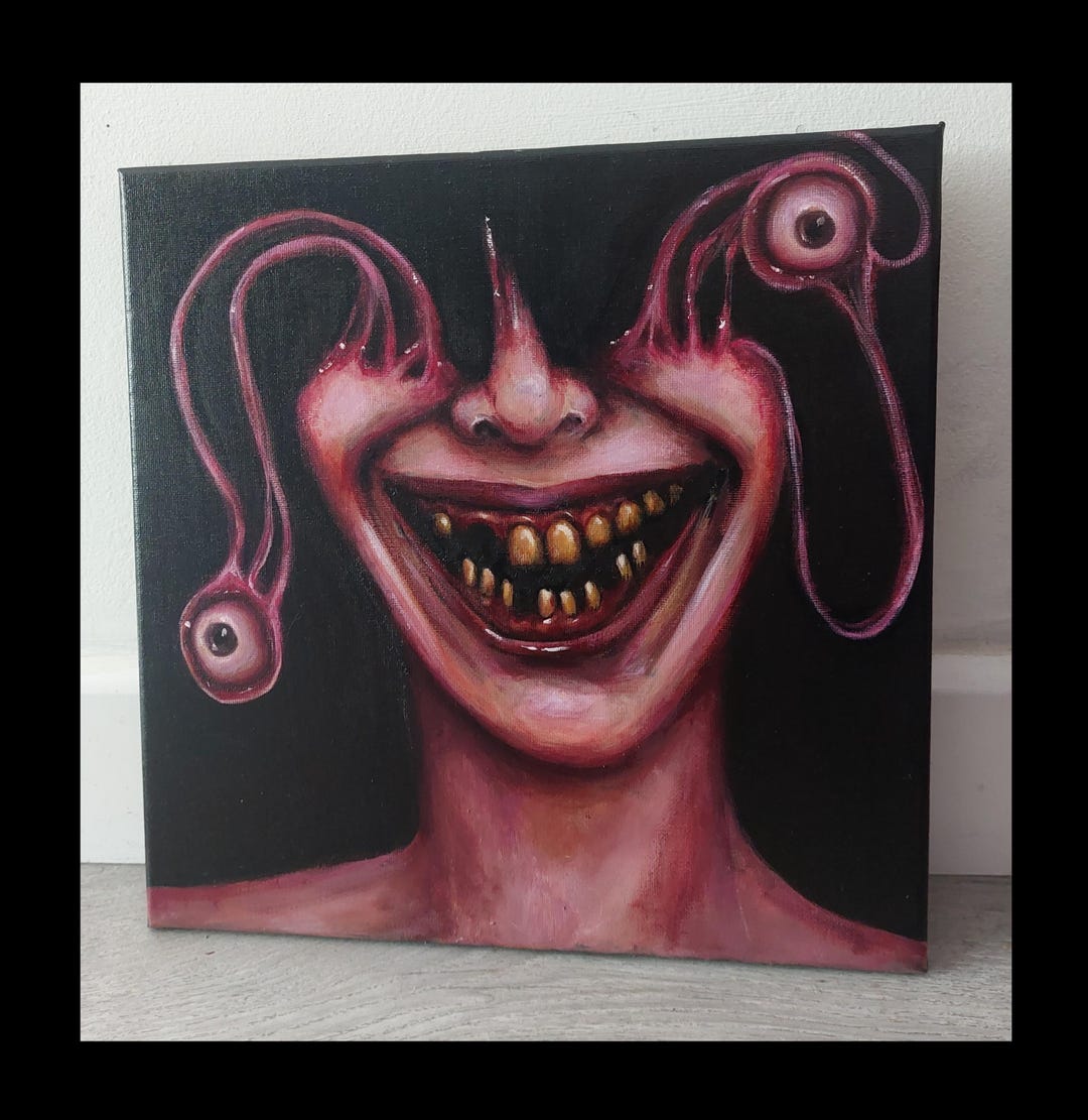 Creepy Gothic Horror Portrait: Original Macabre Acrylic Painting - Etsy