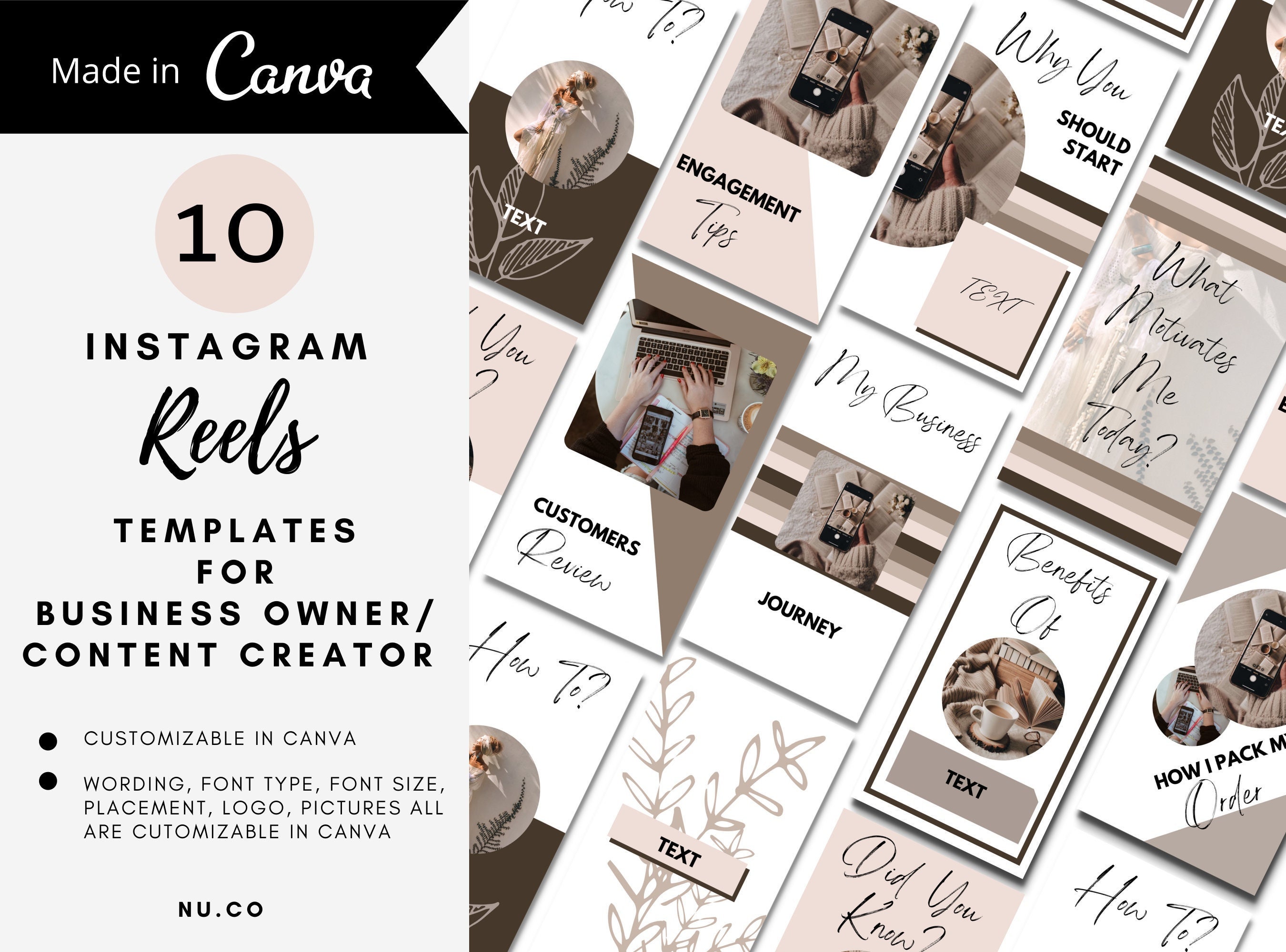 Brown Reels Cover Templates | Canva Insta Reels Cover Templates | Reels ...