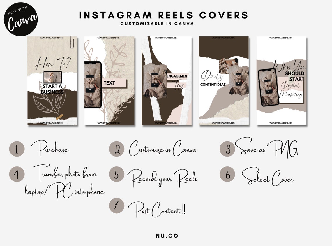 Instagram Reels Cover Templates: Torn Paper Theme (canva) - Etsy