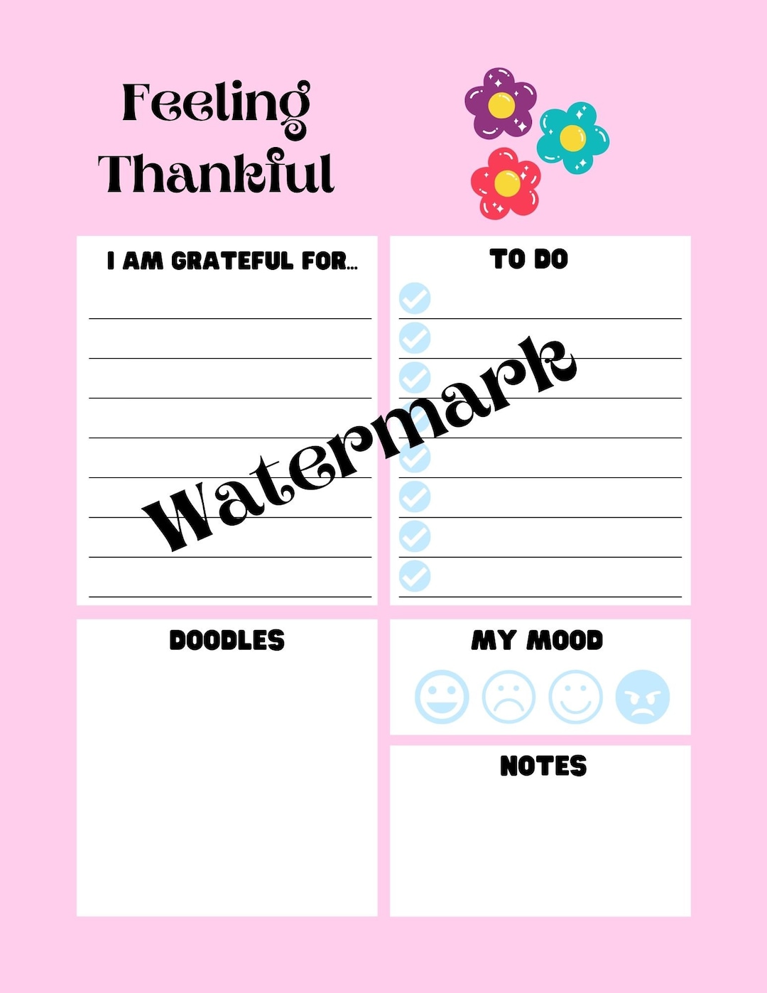 Kids' Pink Gratitude Journal/ Planner Printable PDF - Etsy