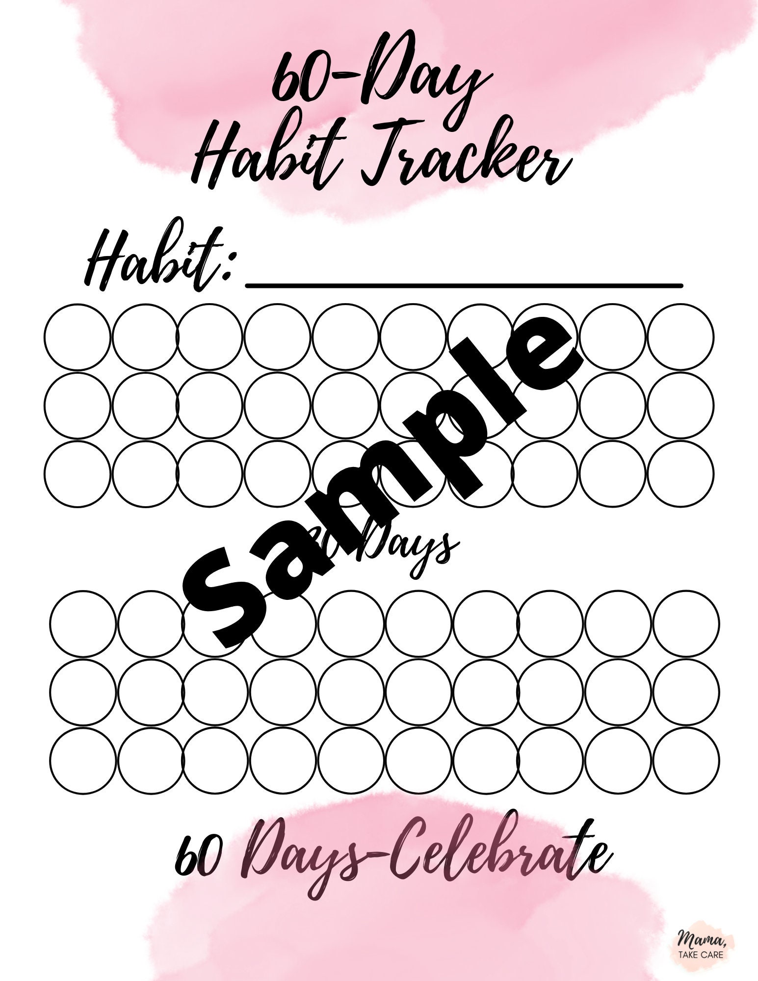 My Daily Habit Tracker Printable PDF; 60-day Habit Tracker; Instant ...