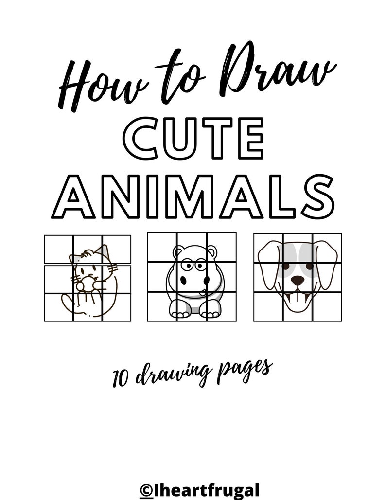 How to Draw Animals Coloring Pages Printable PDF - Etsy