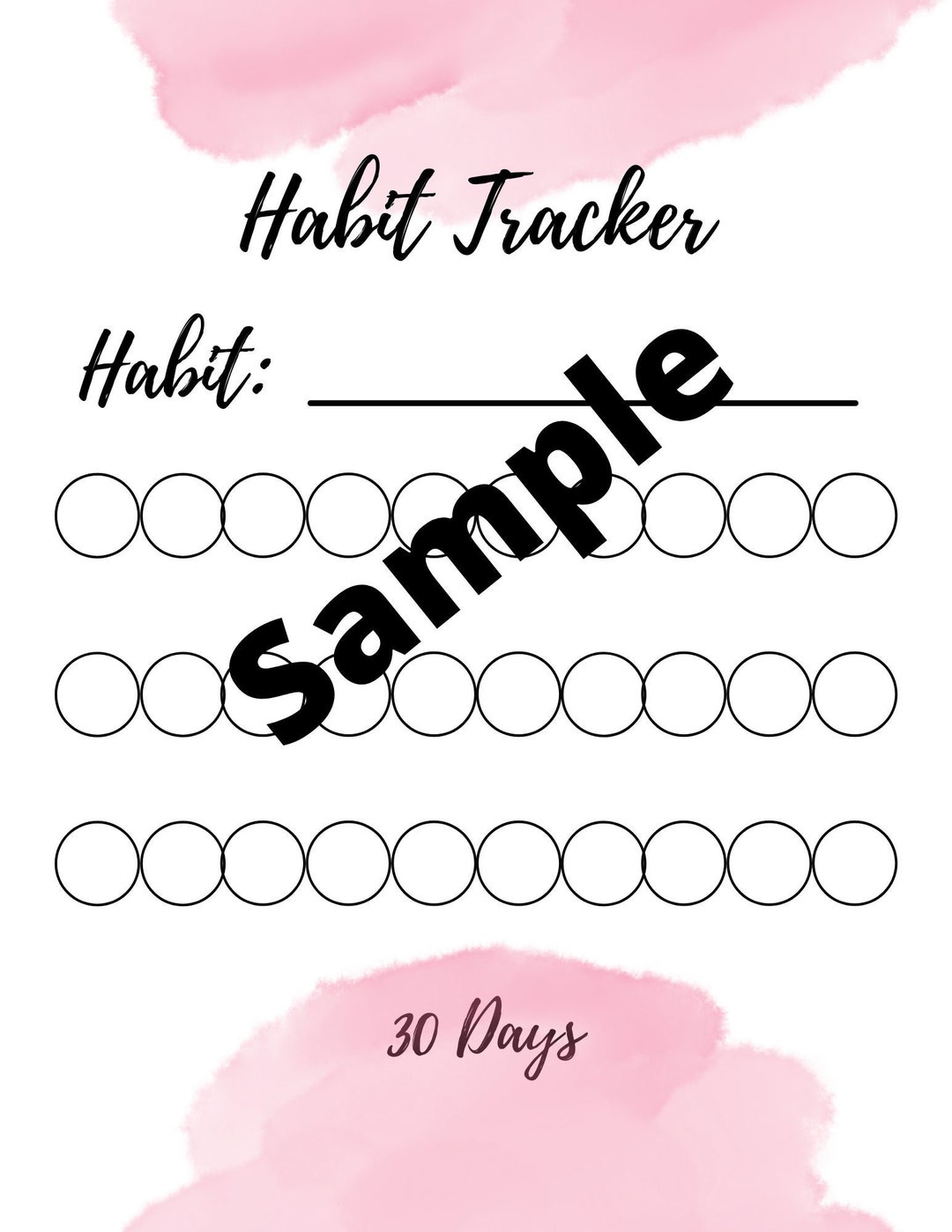 30-day Habit Tracker; Pink Habit Tracker; Habit Tracker Girls; Habit ...
