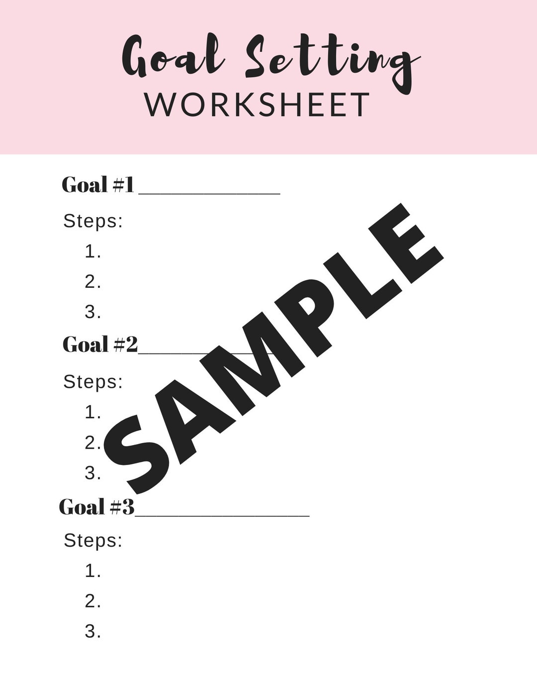 Goal Setting Worksheet; Go-getter Worksheet: Goal Setting PDF Printable ...