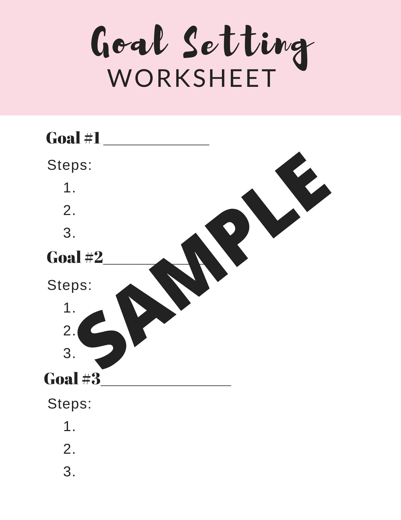 Goal Setting Worksheet; Go-getter Worksheet: Goal Setting PDF Printable ...