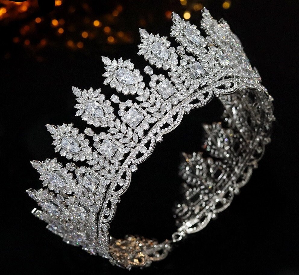 High Quality Round Tiara With Cubic Zirconia Wedding Crown - Etsy