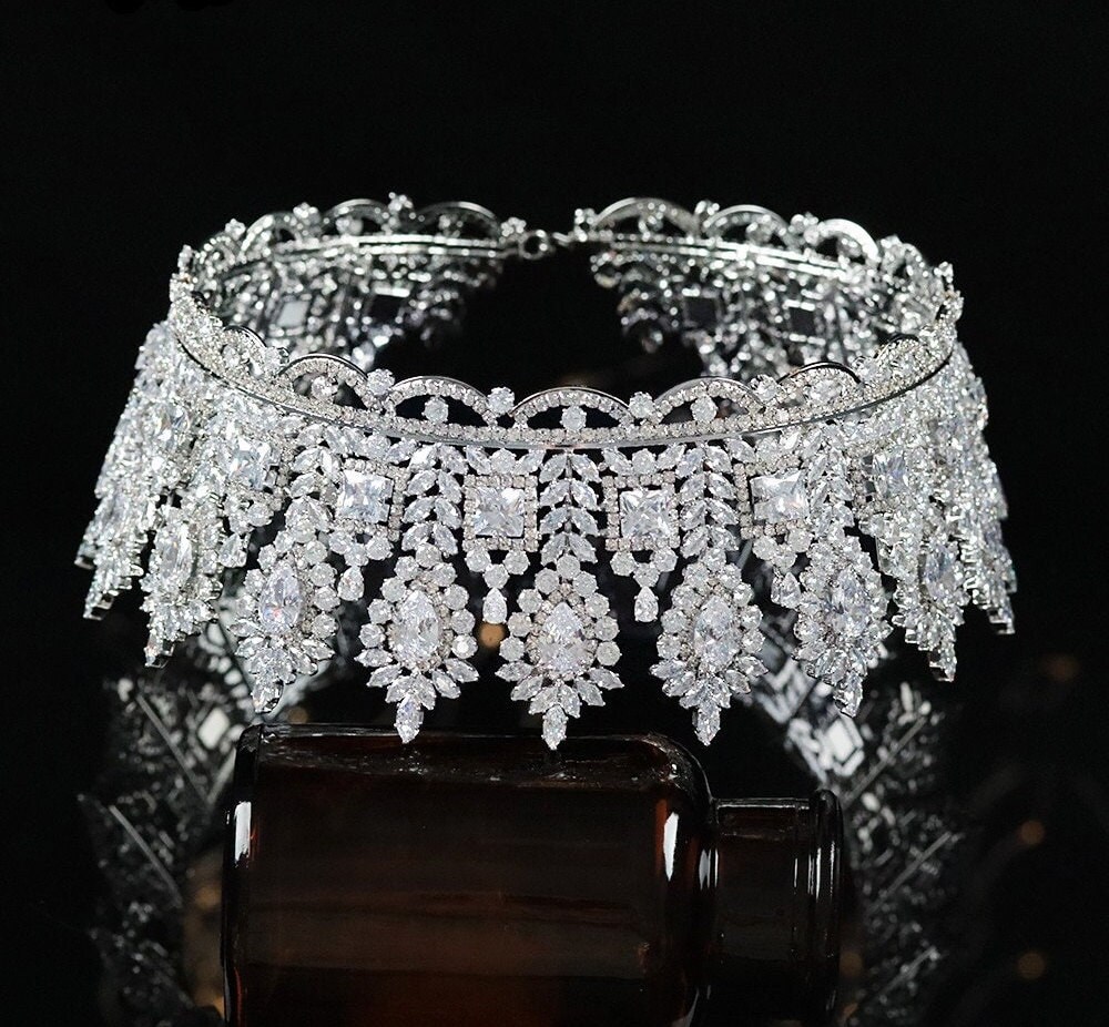 High Quality Round Tiara With Cubic Zirconia Wedding Crown - Etsy