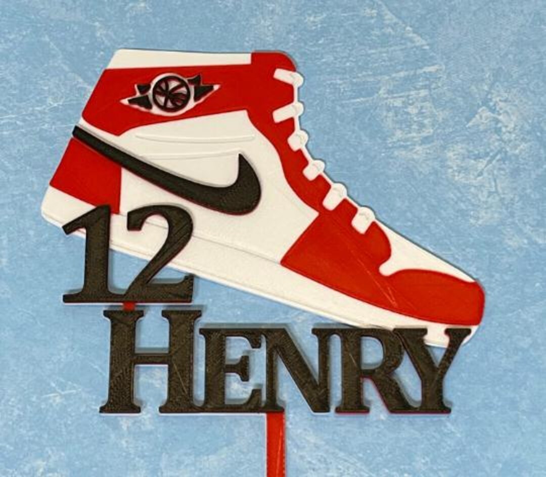 Sneaker Jordan Cake Topper Personalized 1 - Etsy