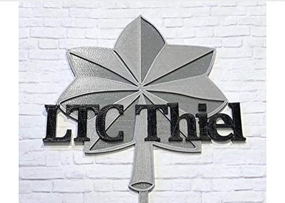 LTC Lt Colonel Oak Leaf Personalized Cake Topper | Etsy
