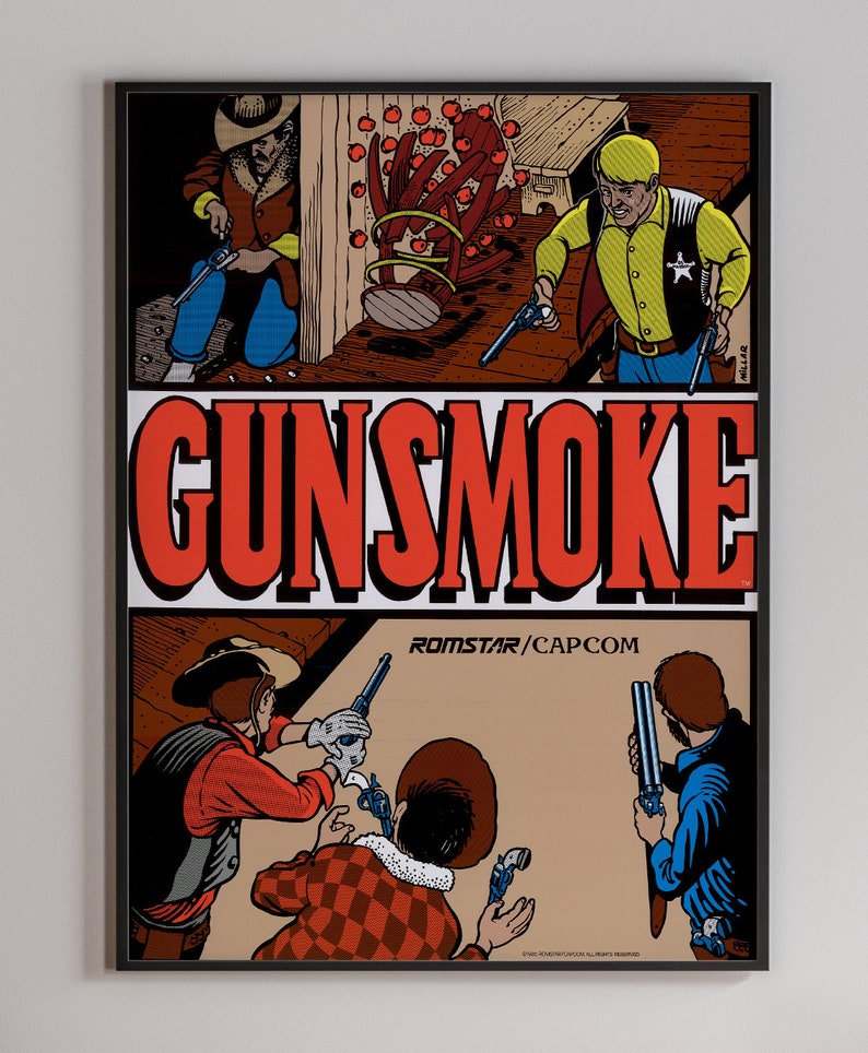 Gunsmoke Arcade Video Game Retro Print Poster 18x24 Inches - Etsy