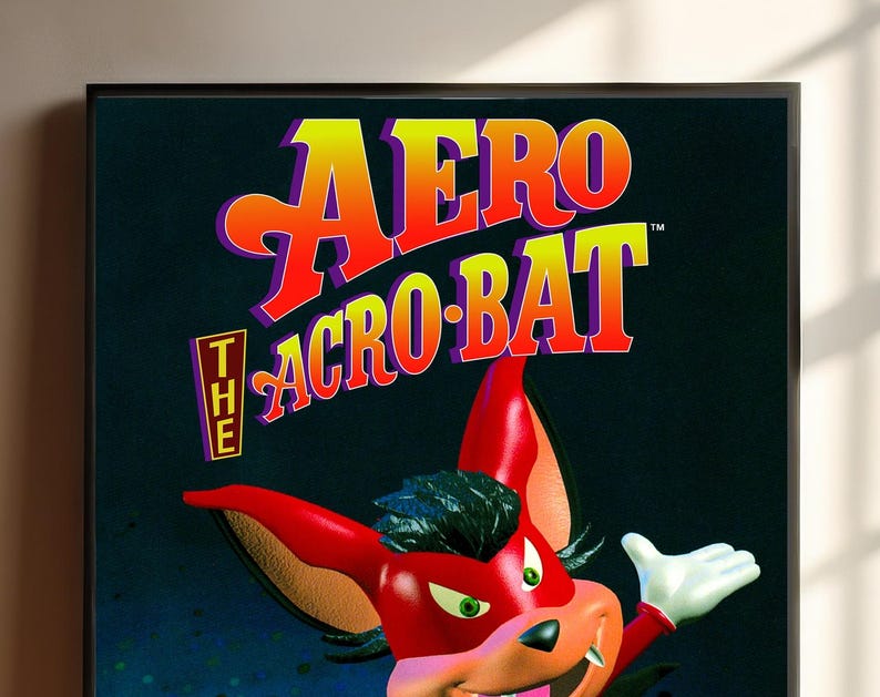 Aero the Acro-bat Retro Game Poster – Vintage Sega Genesis Wall Art ...