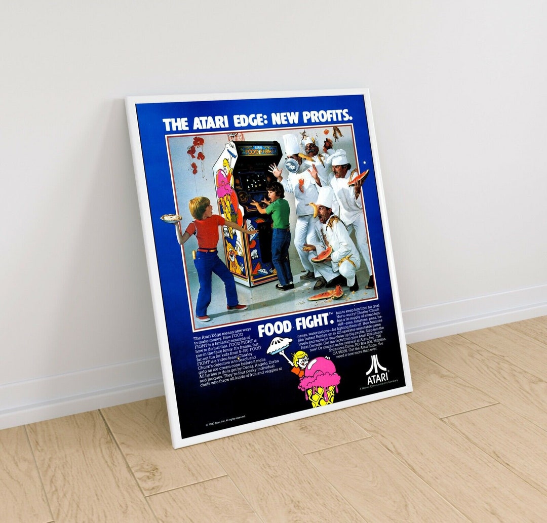Food Fight Atari 1983 Arcade Video Game Retro Print Poster 18 X 24 ...