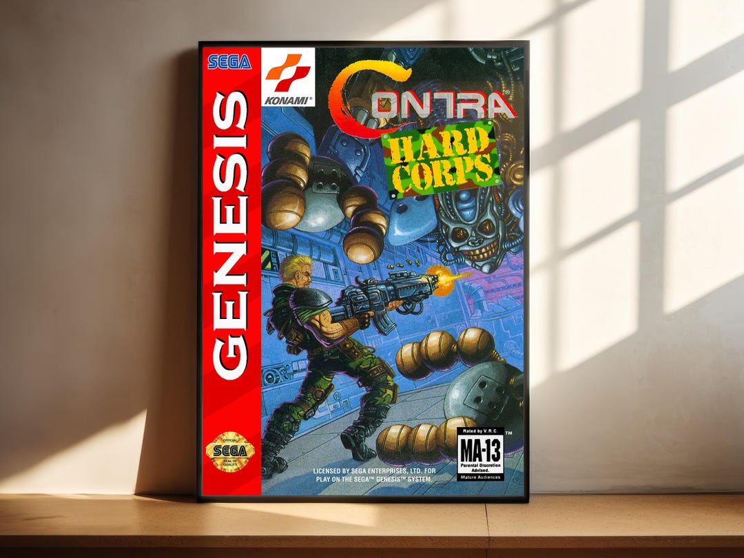Contra Hard Corps Poster Sega Genesis Retro Gaming Art - Etsy