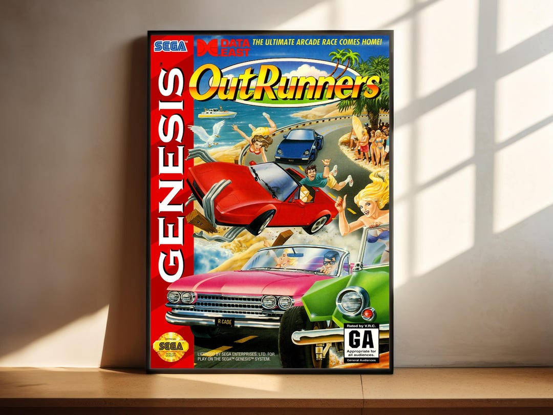 Outrunners Retro Sega Genesis Arcade Racing Poster Print - Etsy