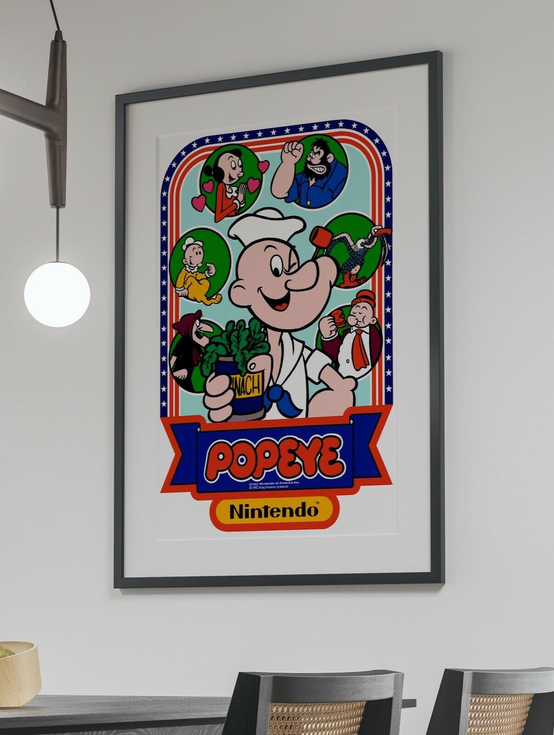 Popeye 1982 Nintendo Arcade Video Game Retro Art Print Poster 24 X 36 ...