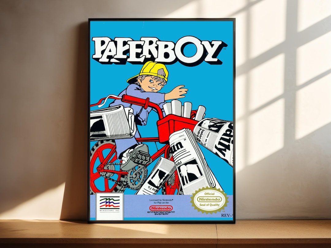 Retro Paperboy Nintendo Poster – Nostalgic Gaming Wall Art - Etsy