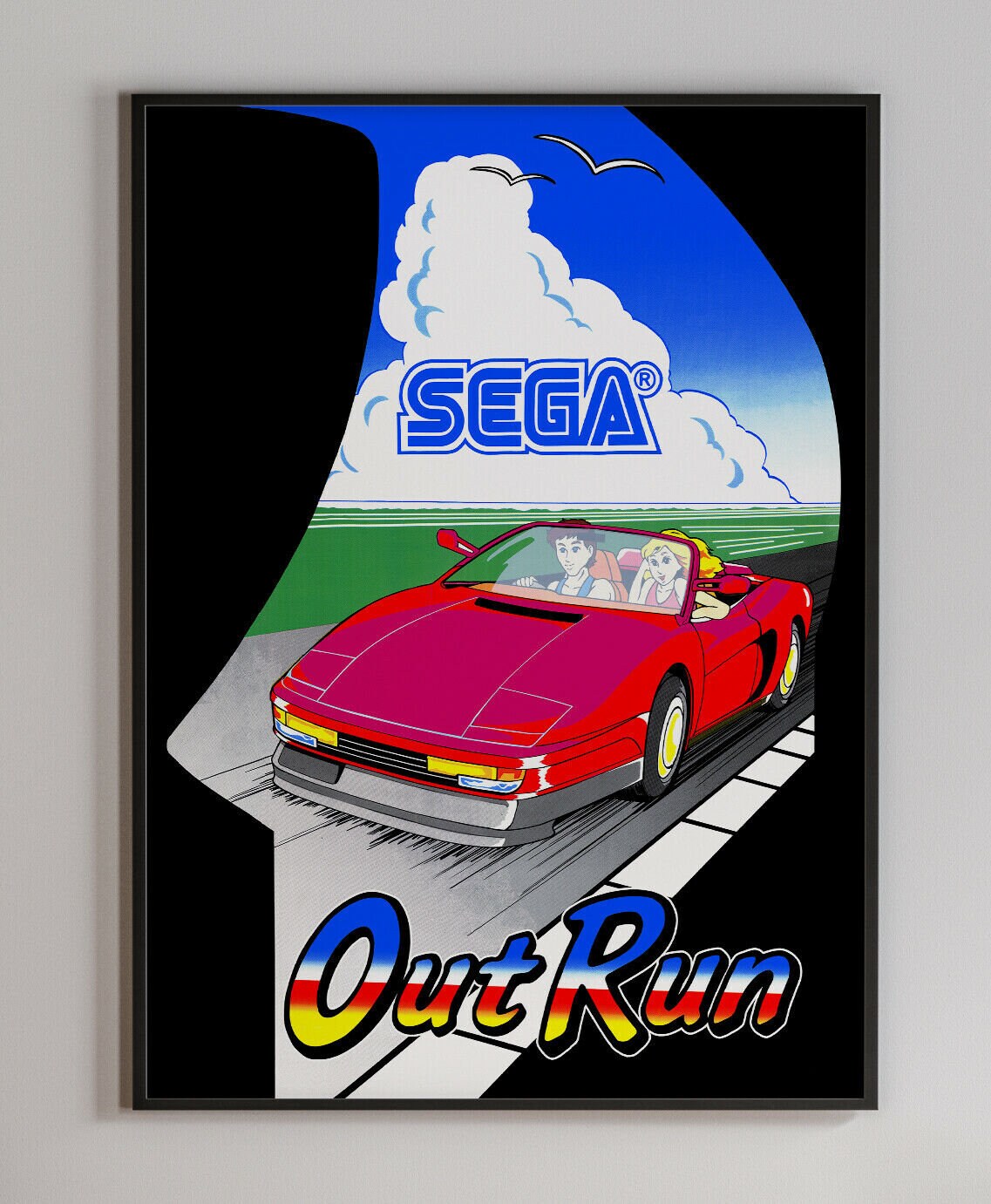 Out Run 1986 Sega Arcade Retro Video Game Poster 18 X 24 - Etsy