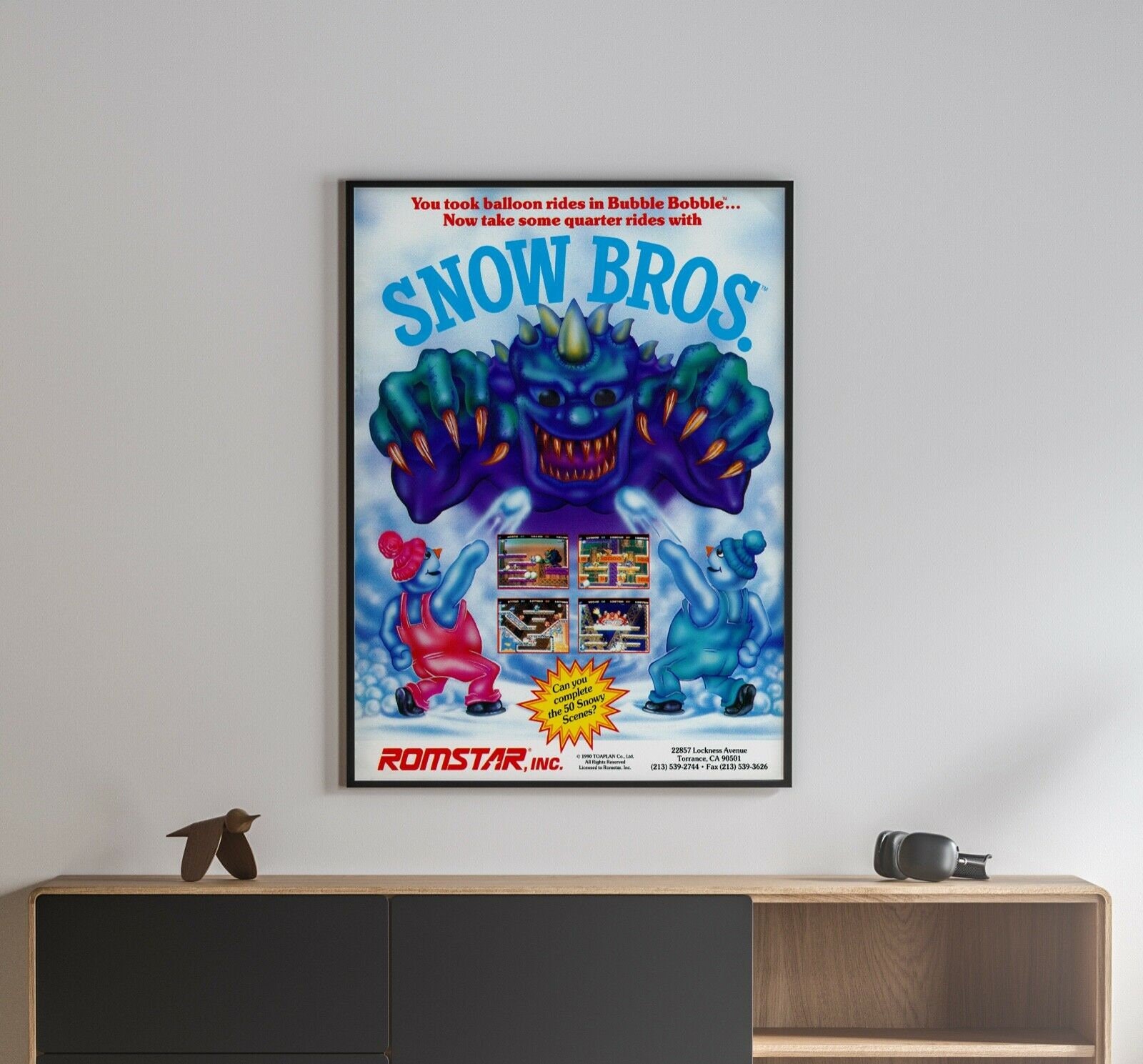 Snow Bros Romstar 1990 Retro Video Game Poster 18 X 24 Inches - Etsy