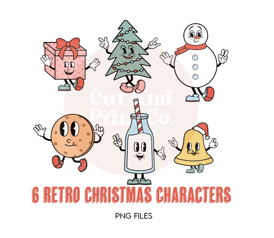 Retro Christmas Clip Art, Retro Christmas Characters, Retro Christmas ...