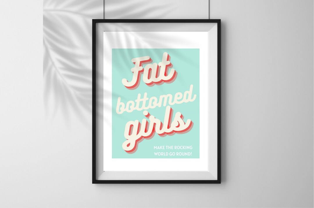 Fat Bottomed Girls Queen Song Lyric Print Music Poster Wall Art A5 A4