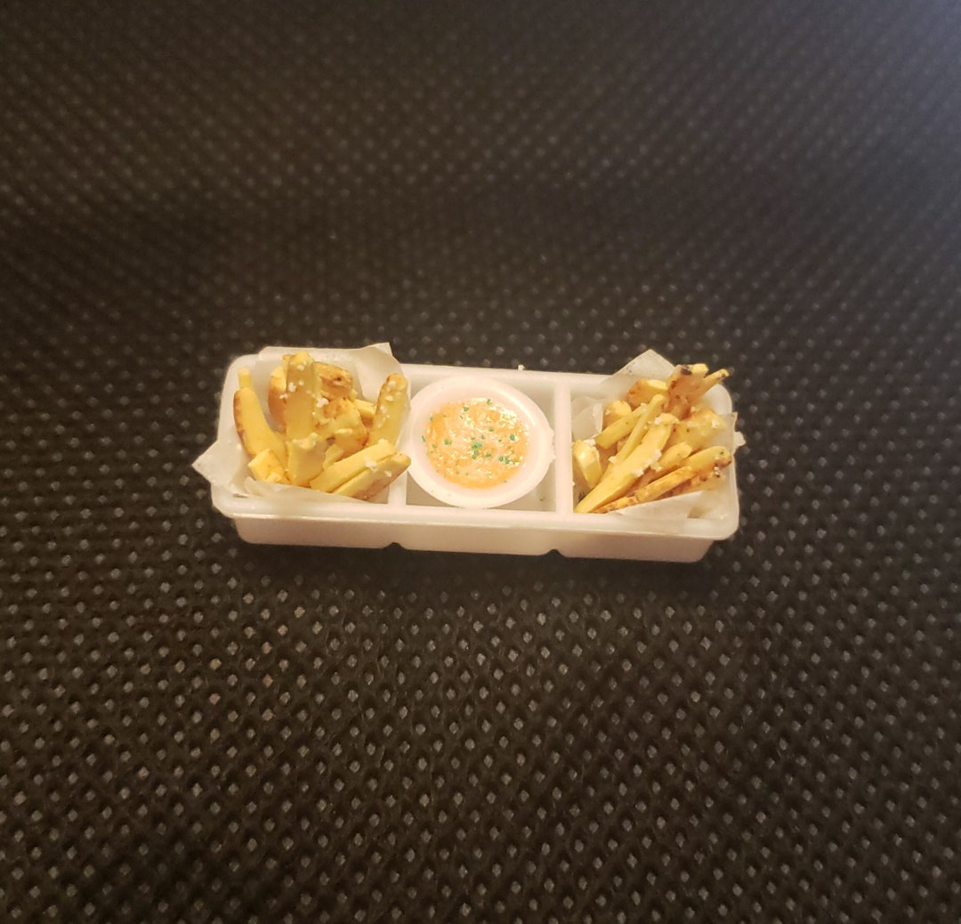Miniature Fries Basket W/ Dipping Sauce - Etsy