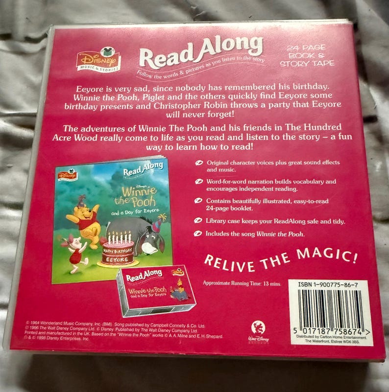 Read-a-long Winnie the Pooh and A Day for Eeyore Cassette Tape - Etsy